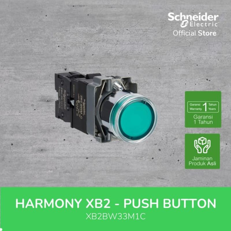Jual Schneider Electric Harmony XB2 Illuminated Push Button Green 220V ...