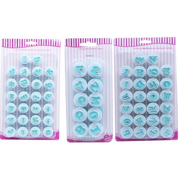 Jual Plunger Cutter Huruf Dan Angka Fondant Clay/ Alat Cetakan Pemotong ...