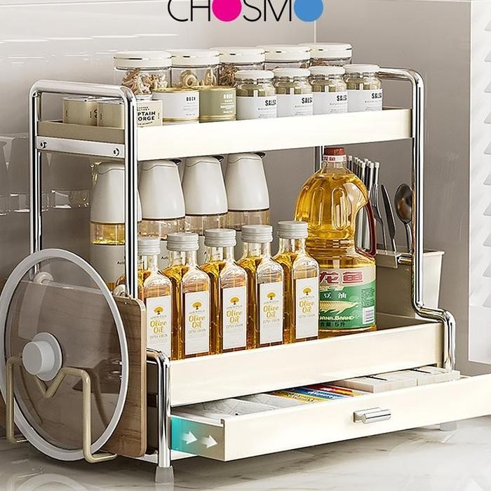 Jual Rak Bumbu Dapur Stainless Steel Rak Bumbu dengan Laci Rak Dapur ...