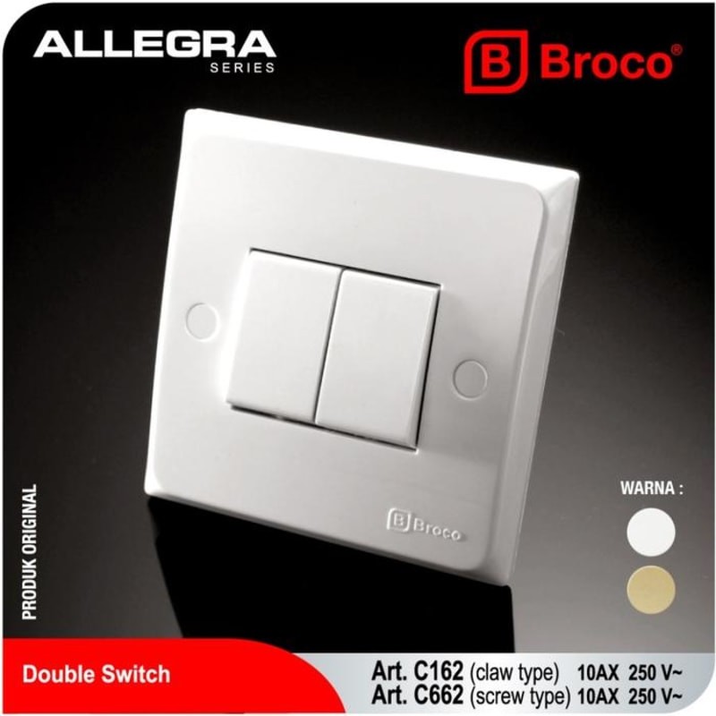 Jual BROCO Saklar Double Allegra Saklar Ganda Saklar Lampu Dinding ...