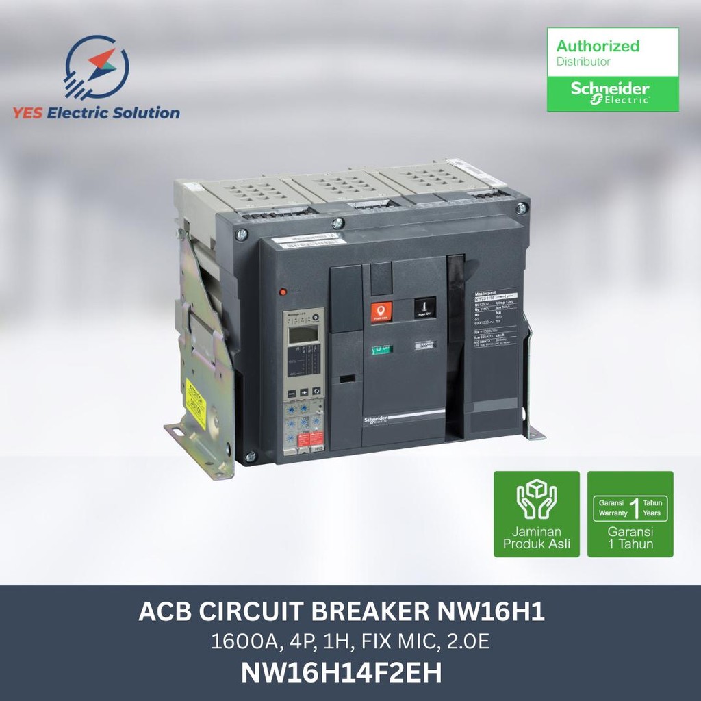 Jual Schneider Electric ACB NW16H1 1600A H1 4P Fix MIC 2.0E MasterPact ...
