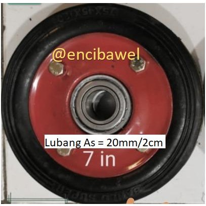 Jual roda troli 7 inch lory ban mati anti bocor lubang as 2cm banlo ...
