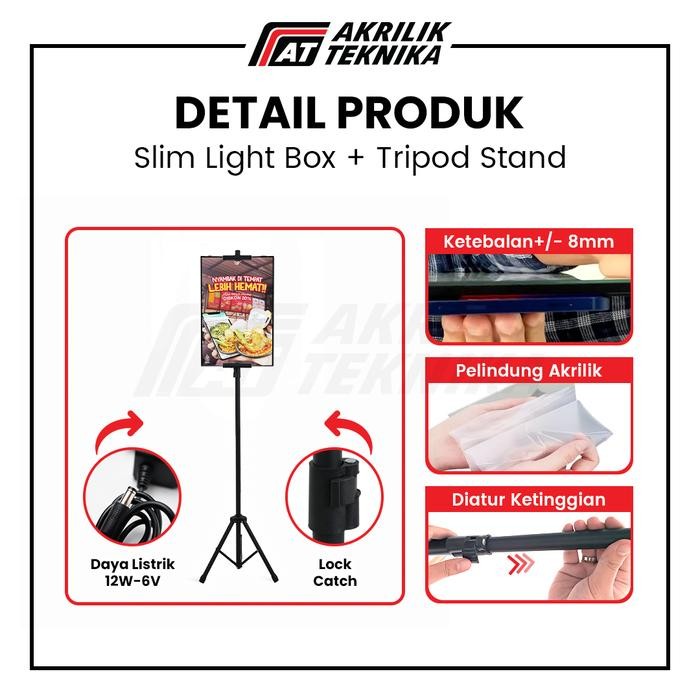 Jual Slim Light Box Led Frame Advertising Portable A3 + Tripod Stand ...