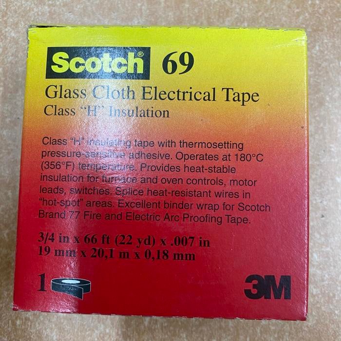 Jual 3M SCOTCH 69 GLASS CLOTH ELECTRICAL TAPE CLASS H ORIGINAL | Shopee ...