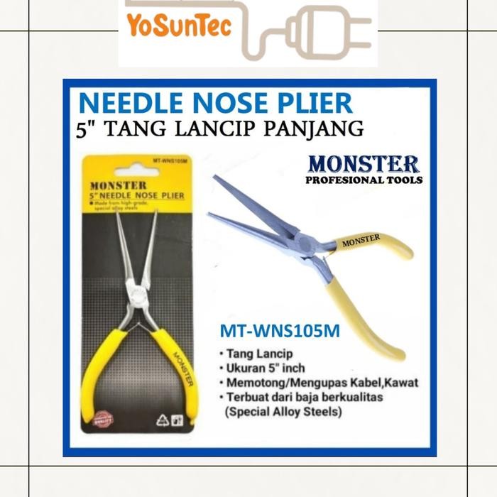 Jual Tang Lancip 5 Inch Monster NEEDLE NOSE PLIER Tang Lancip 12 cm ...