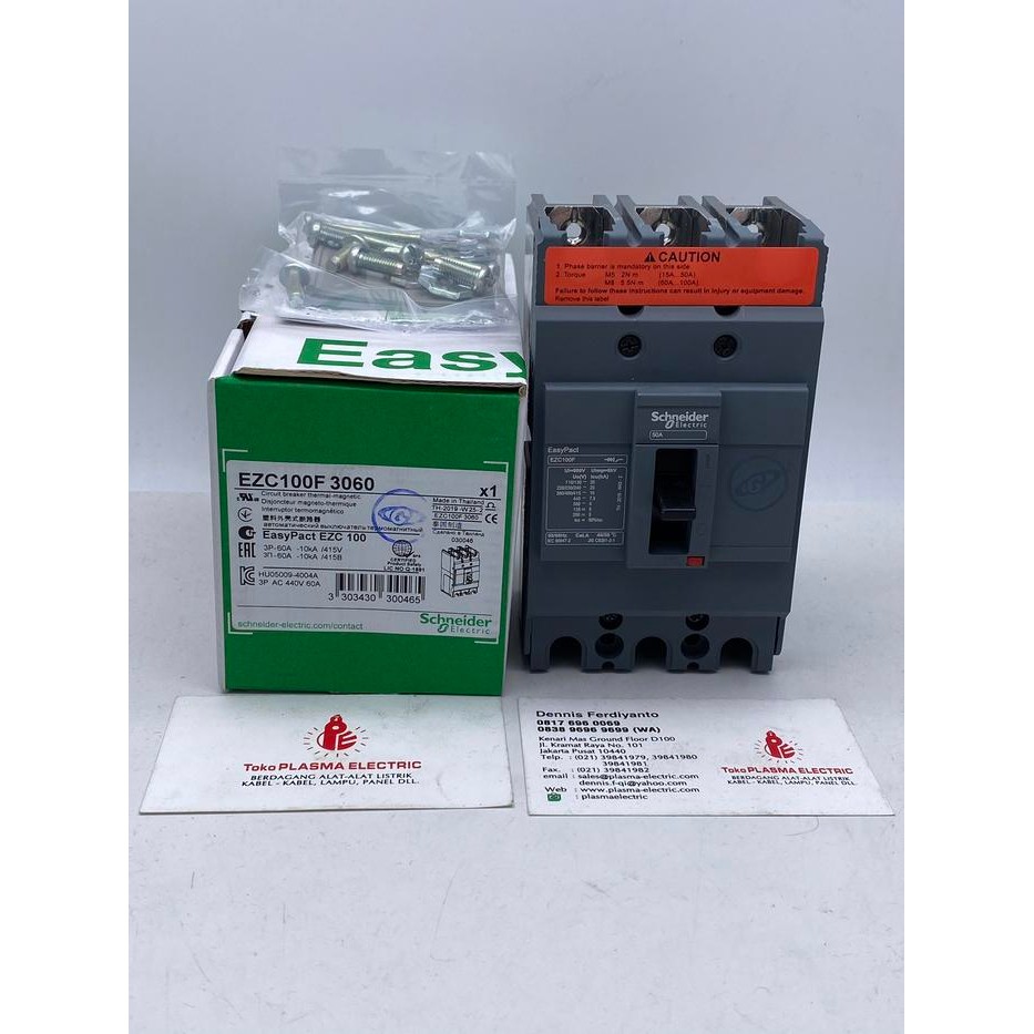 Jual New Stock Breaker Mccb Ezc100F Schneider 3Pole 3 Pole 30A/40A/50A 10Ka | Shopee Indonesia