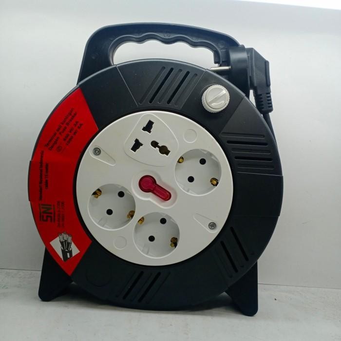 Jual Expert kabel roll 4 lubang 15 meter sni oversteker 3 kaki kuningan ...