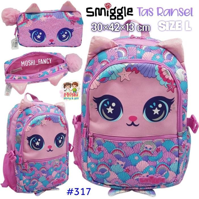 Jual TERJAMIN ASLI TAS SMIGGLE CAT MERMAID PINK / TAS RANSEL SMIGGLE ...
