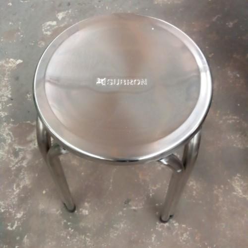 Jual Subron Bangku 47 cm Kursi Baso Bulat Stainless Tinggi Round Chair ...