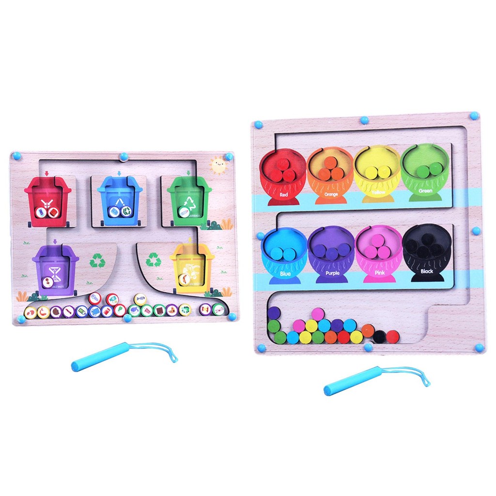 Jual Wooden Magnetic Maze Board Magnet Puzzle Game Board for Travel ...