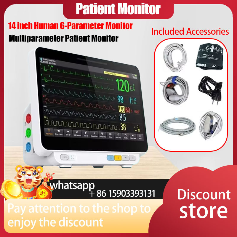 Jual New 14 inch screen human USE 6-parameter monitor ECG/NIBP/PR/SPO2 ...