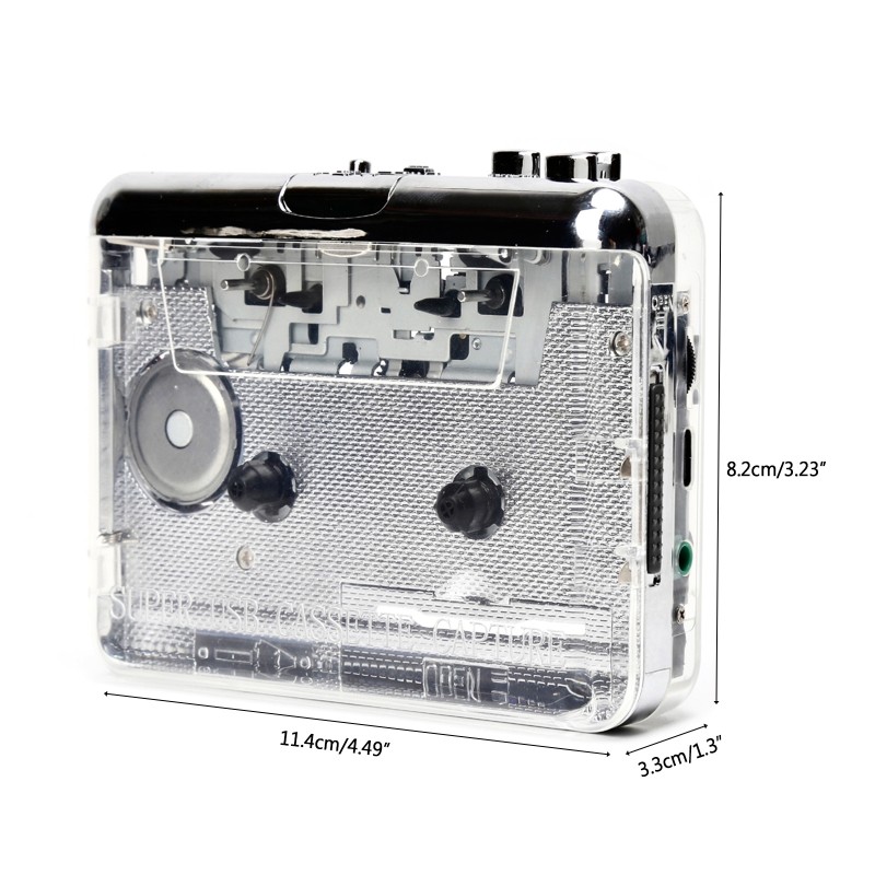 Jual Transparent Cassette Player Portable Mp3 Cassette To Mp3 Type-C ...
