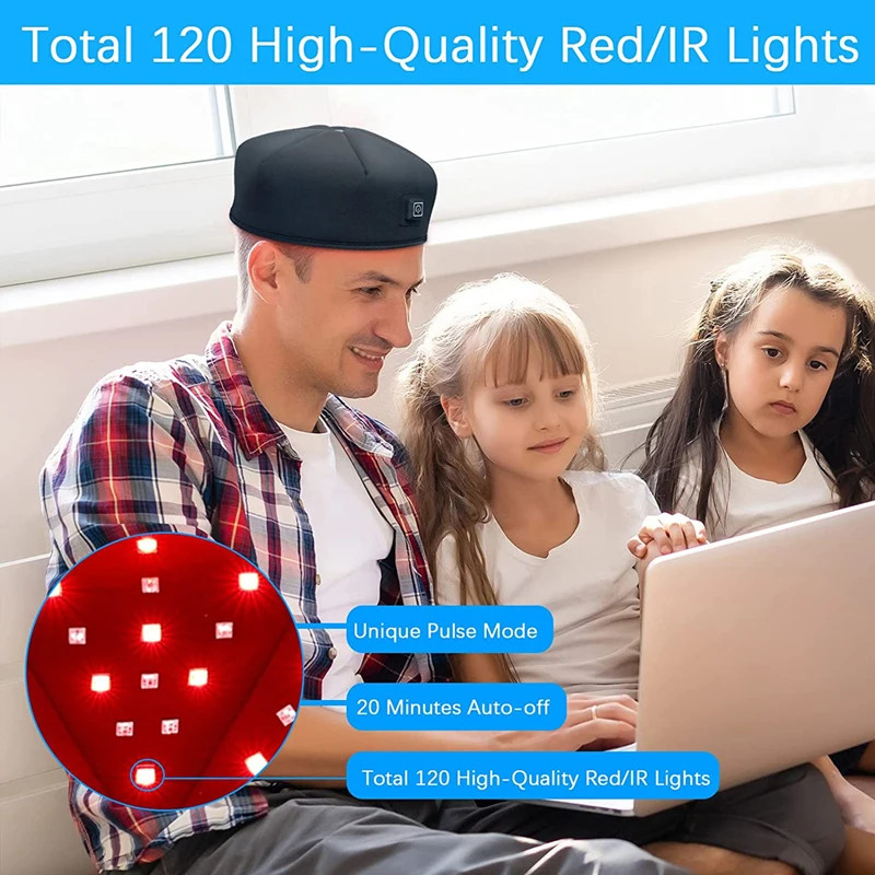 Jual Hair Growth Cap LED Red Light Therapy Devices Hair Loss Cap ...