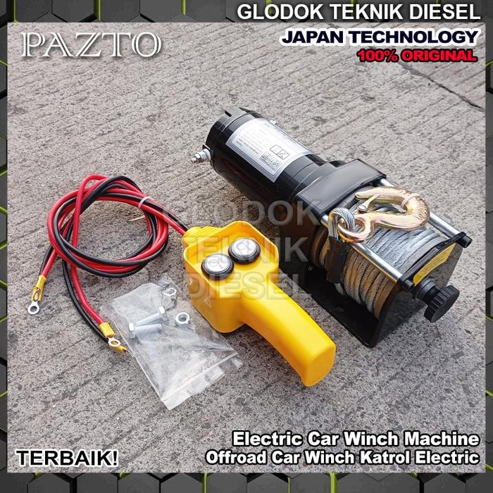 Jual Electric Car Towing Wire Rope Winch Hoist 4500 Lbs x 15 10 6 Meter ...