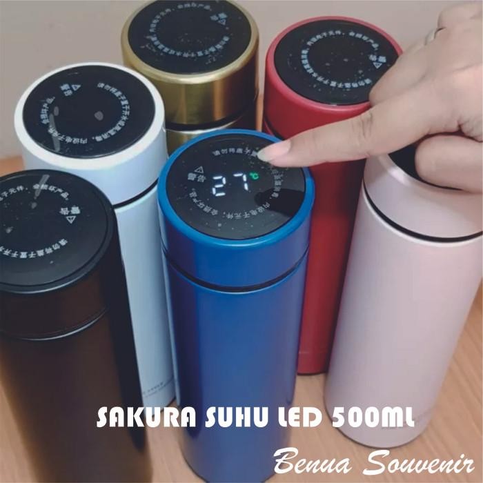 Jual (Expert) Termos Suhu LED temperatur Tumbler Sakura Polos 500ml ...
