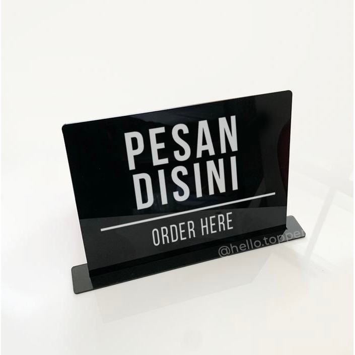 Jual Order Here Sign Standing Akrilik Sign Meja Pesan Disini Akrilik ...