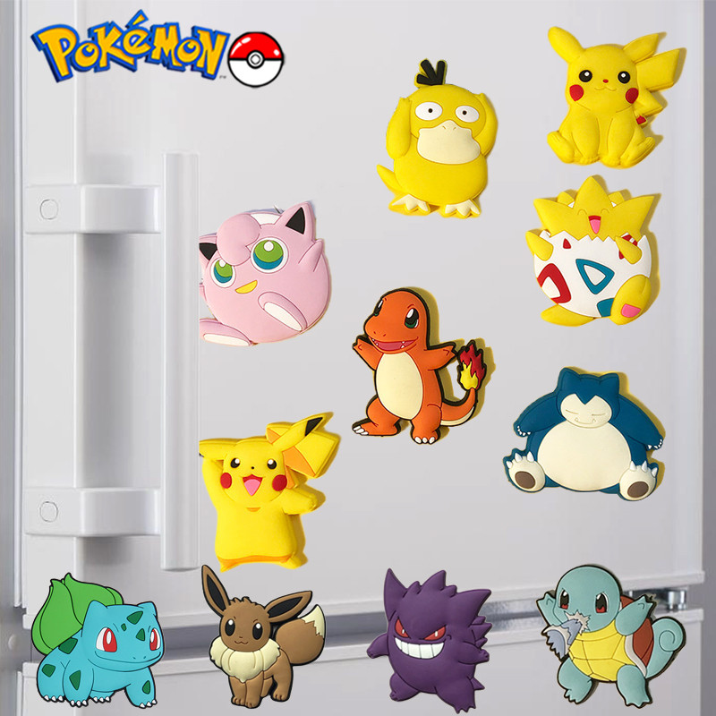 Jual Cartoon Pokemon Pikachu Fridge Magnets Kawaii Snorlax Eevee ...
