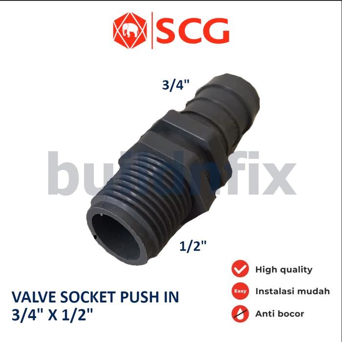 Jual SCG NEPEL SELANG / SOK DRAT LUAR PUSH IN / VALVE SOCKET PUSH IN ...