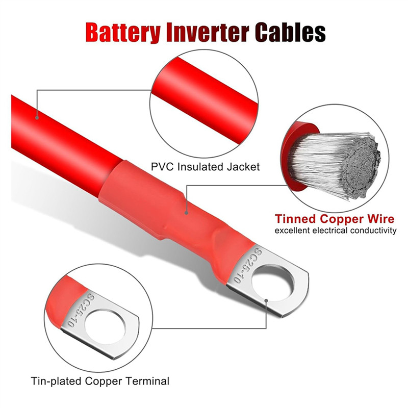 Jual ABAH-12PCS 4 AWG Battery Cables,30CM Marine Battery Inverter ...