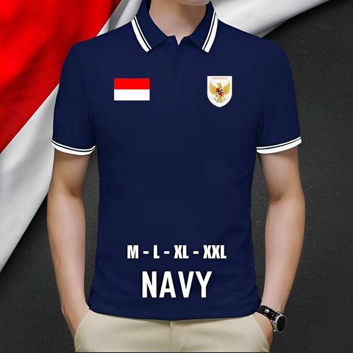 Jual (Allthebest) Kaos Kerah Polo Kemerdekaan Indonesia Logo Timnas ...