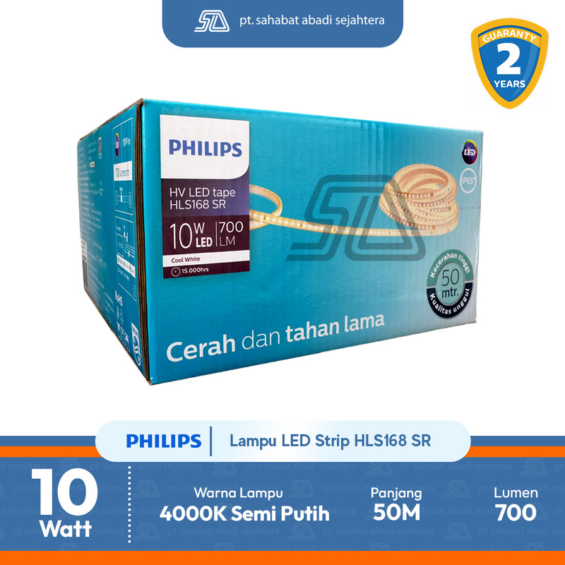 Jual Philips Lampu LED Strip HLS168 10W/m 50Mtr 24V Semi Putih 4000K ...