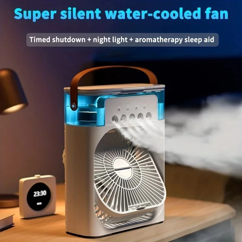 Jual Summer Portable Cooling Fan USB Electric Fan Air Cooler LED Night ...