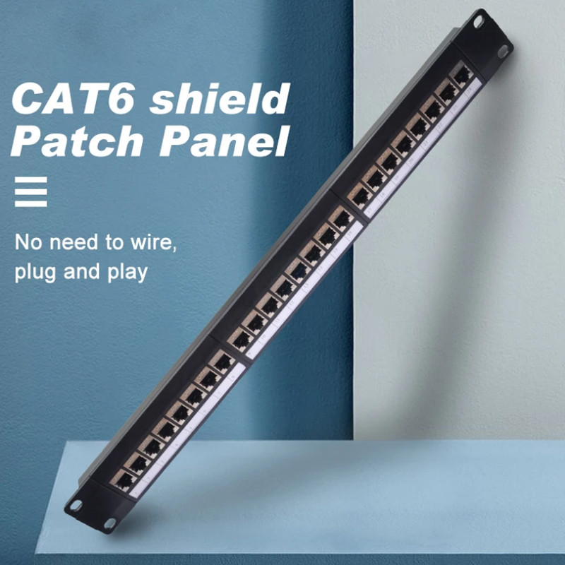 Jual JUAL 19in 1U Rack 24 Port CAT6 Shielded Patch Panel RJ45 Network ...