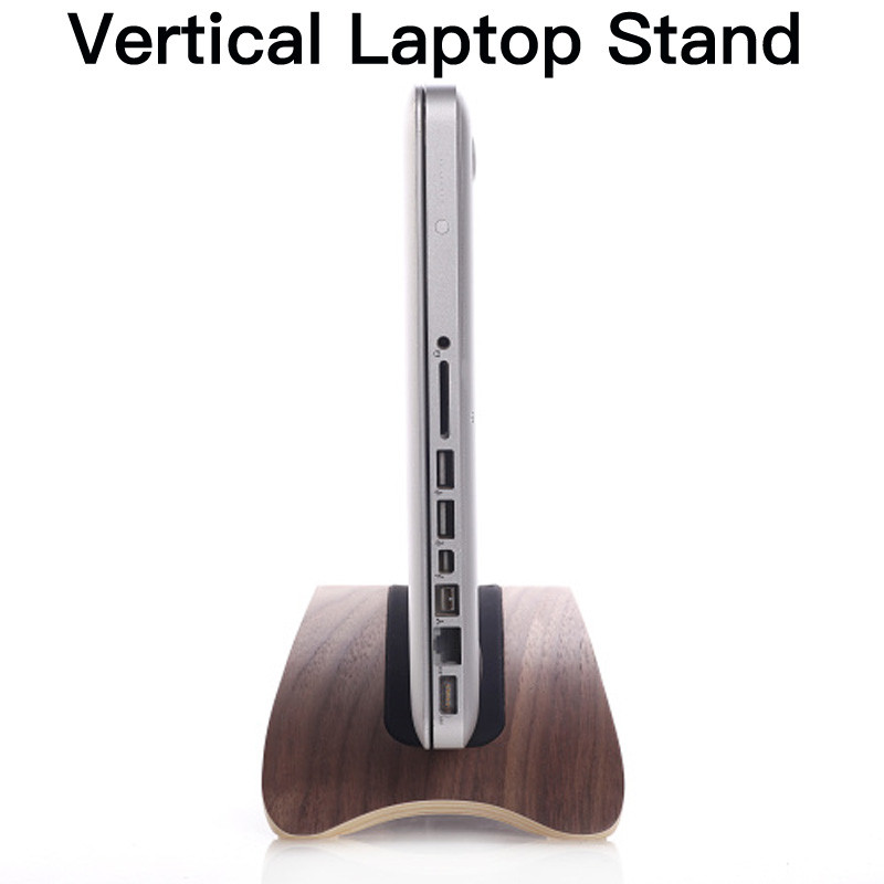 Jual Wooden Vertical Desktop Laptop Stand for Apple Macbook Pro Air ...