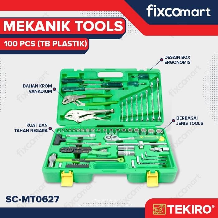 Jual Tekiro Tool Set 100 Pcs / Tekiro Mechanic Tools 100 Pcs | Shopee ...