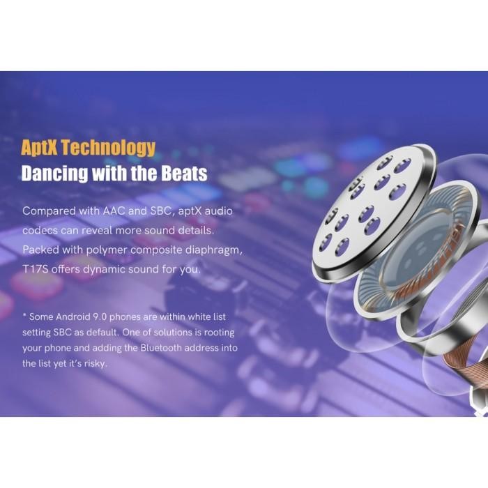 Jual MY2F Qcy T17S Tws Aptx Earphone Wireless Headset Earbuds Bluetooth T17 T20 | Shopee Indonesia