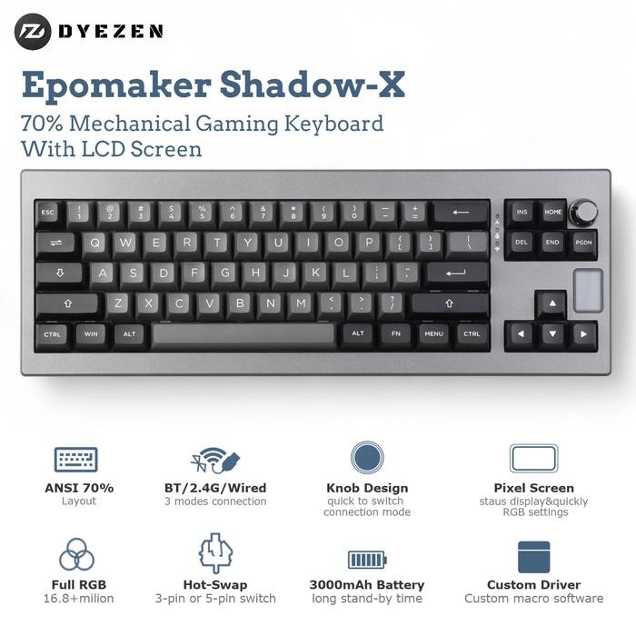 Jual Epomaker Shadow X Keyboard Gasket Mechanical LCD Screen | Shopee ...