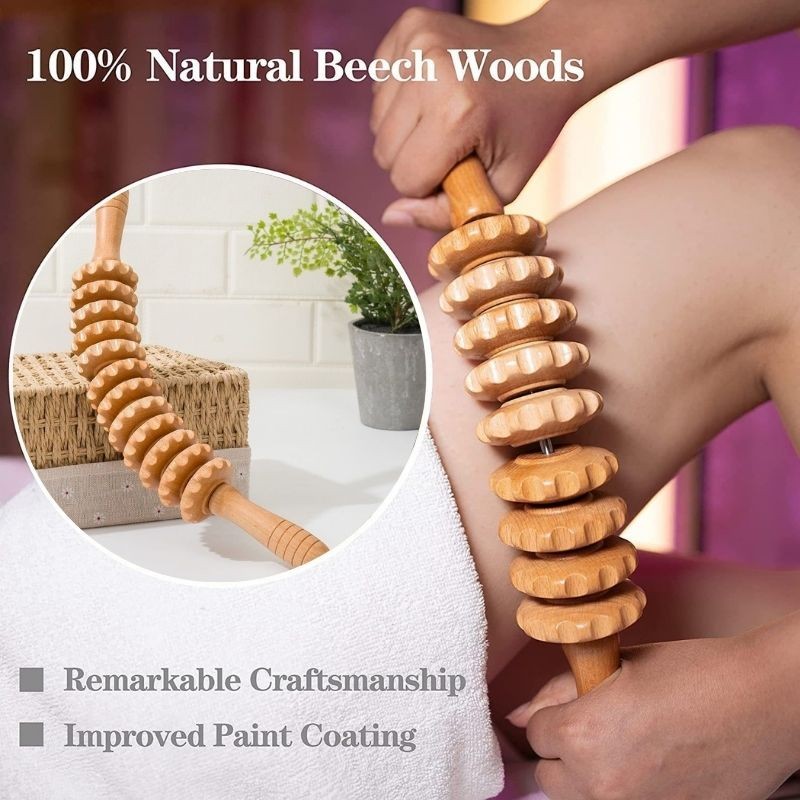 Jual 1 PC Wood Bendable Massage Roller Wooden Therapy Massager Tools ...