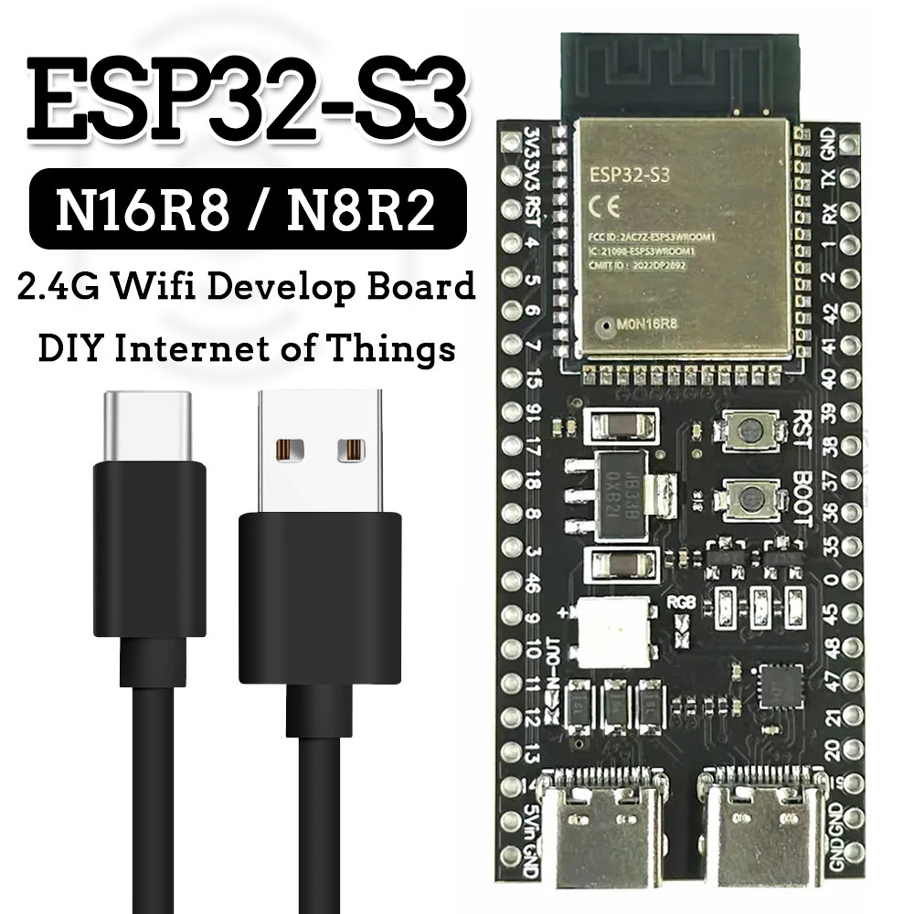 Jual Baru ESP32-S3 Development Board 2.4G Wifi Module for Arduino ESP IDF ESP32-S3WROOM1 N8R2 ...