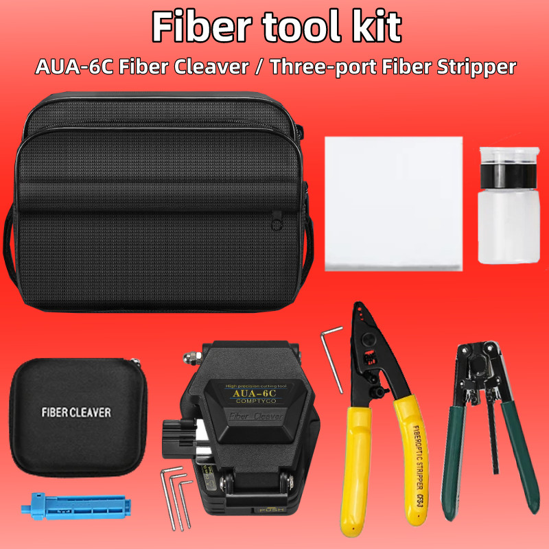 Jual FTTH Fiber Optic Tool Kit With AUA-6C Fiber Cleaver Optical Fiber ...