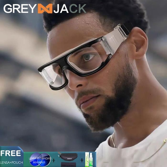 Jual Pilihan- Grey Jack Frame Kacamata Olahraga Sport Sepak Bola/Tenis ...