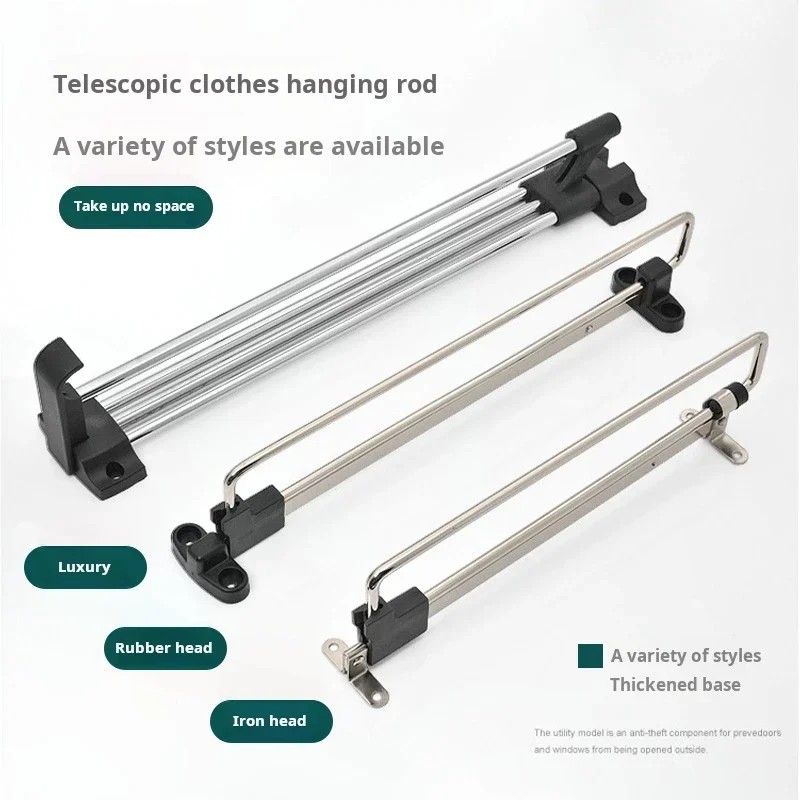 Jual Extendable Pull Out Closet Rod Telescopic Wardrobe Clothes Rod ...