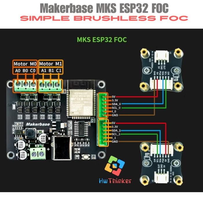 Jual Makerbase ESP32 DUAL SimplOC Shield For BLDC Brushless Servo FOC ...