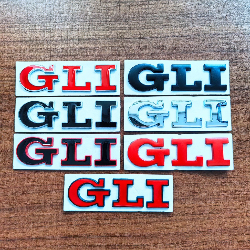 Jual IMPORT 3d Metal Red Logo GLI Emblem Letters Car Trunk Badge Decal ...
