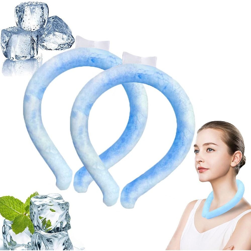 Jual IMPORT Wearable Neck Cooling Tube Reusable for Summer Ice Ring ...
