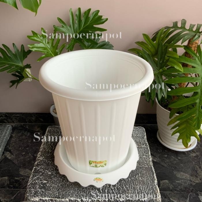 Jual JTTOP" POT BUNGA TANAMAN TINGGI YOGAP YPT 10 BAHAN TEBAL + TATAKAN ...