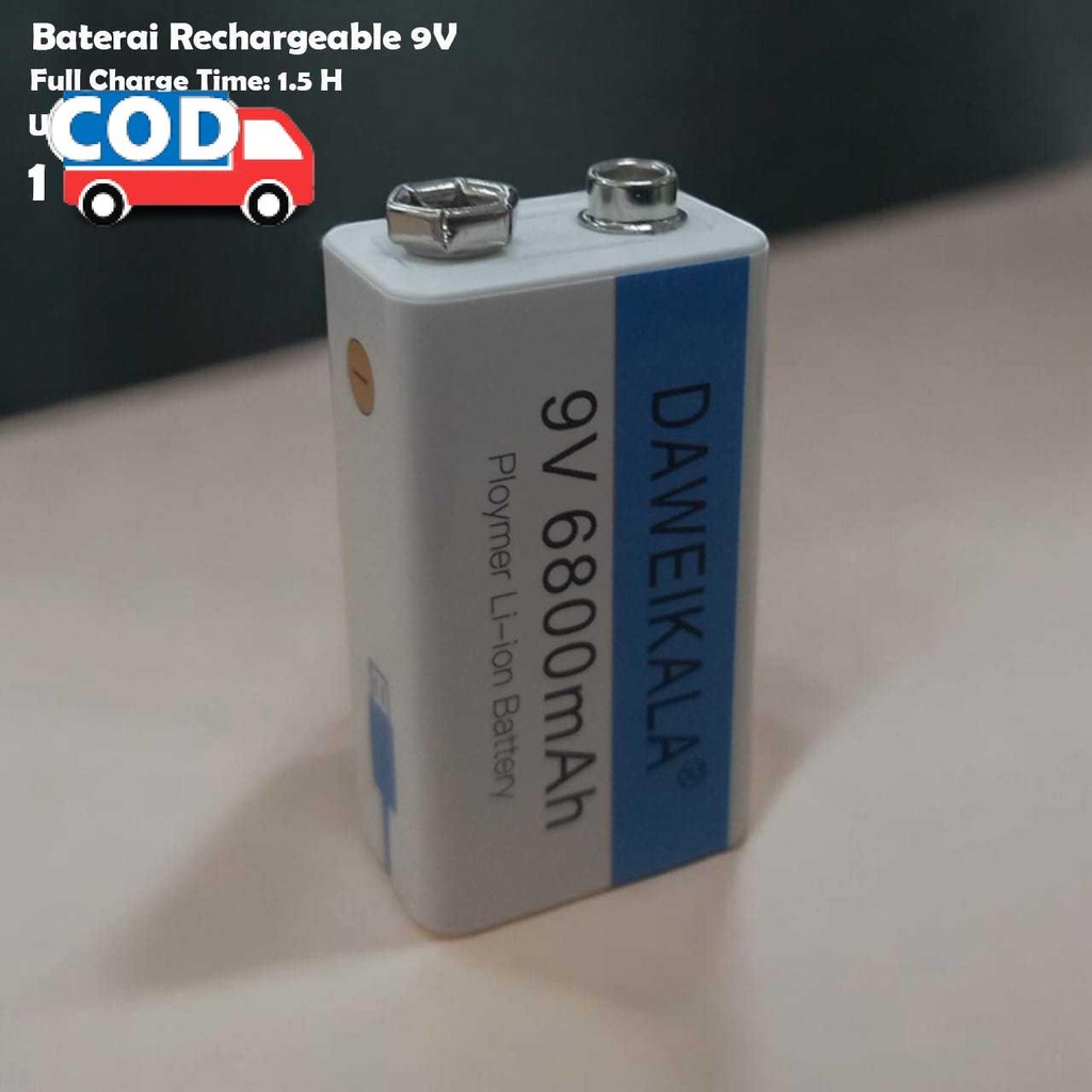 Jual Baterai Kotak 9V Rechargeable Li-ion USB 6800mAh Isi Ulang untuk ...