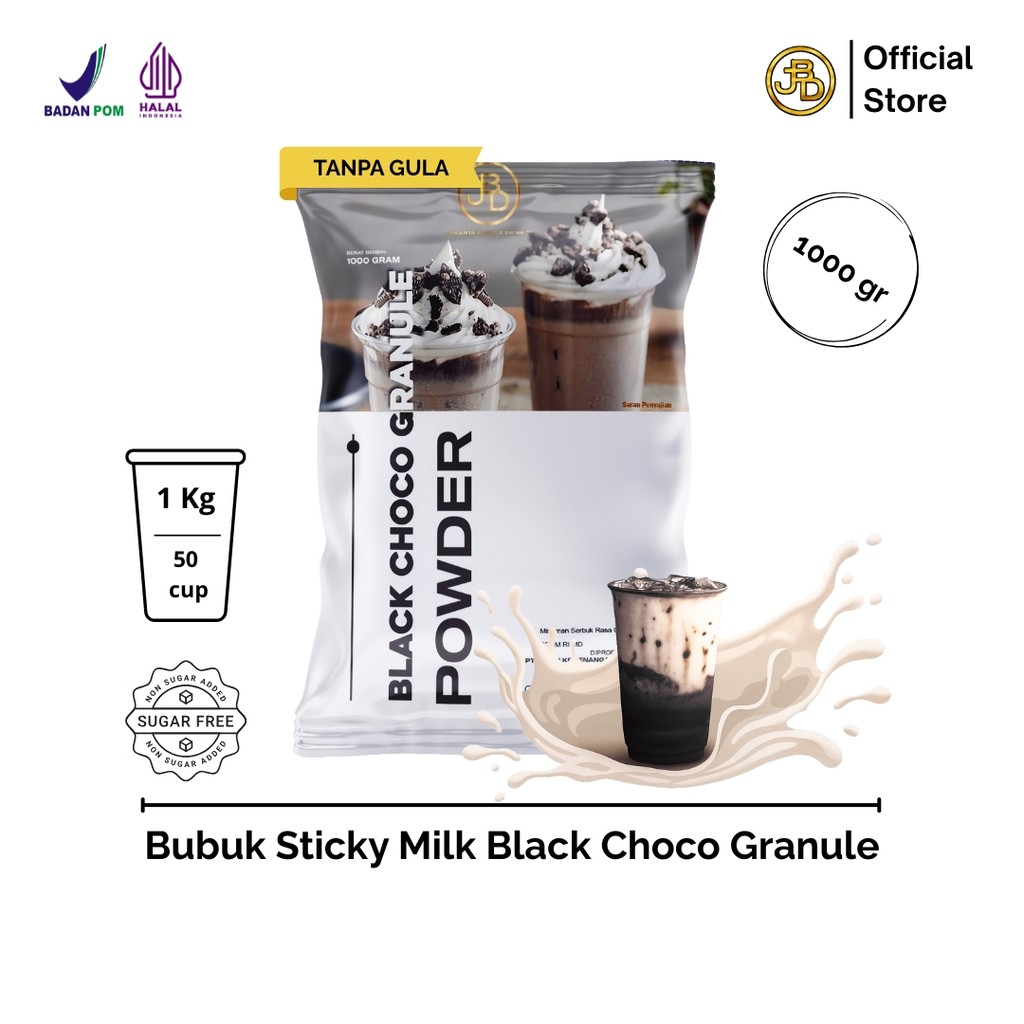 Jual Bubuk Minuman Premium BLACK CHOCO GRANULE 1Kg Sticky Milk Coklat ...