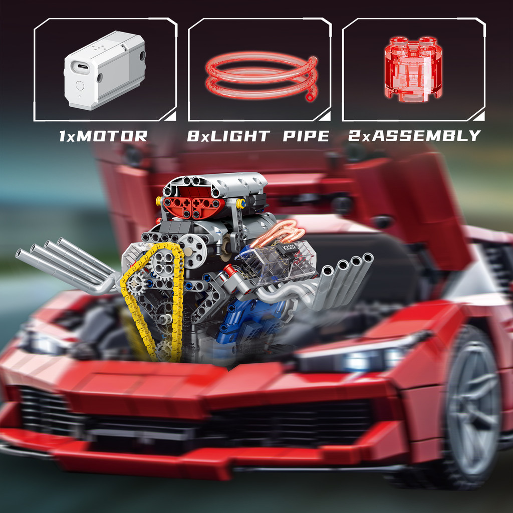 Jual V8 Engine Model Building Kit - 8 Cylinder Visible Engine Blocks ...