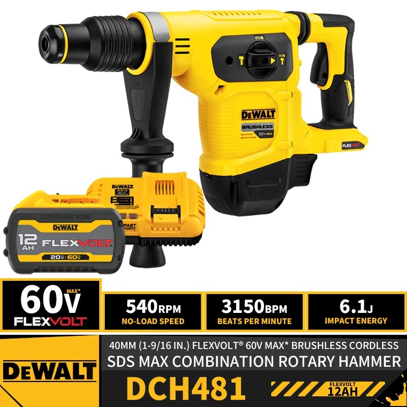 Jual DEWALT DCH481 Kit 40MM 1-9/16in Brushless Cordless SDS MAX Rotary ...