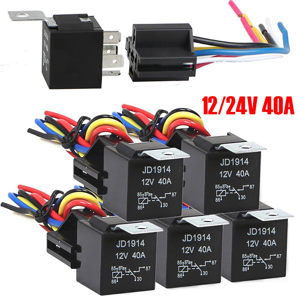 Jual Vareraaa 1PCS 4 5-Pin Waterproof Car Relay 12 24 V and Harness ...
