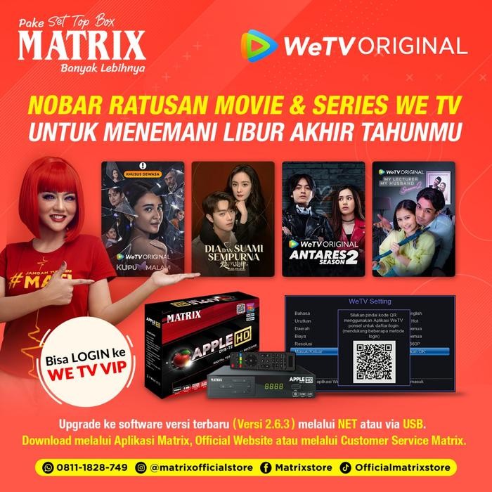 Jual Project - Set Top Box Dvbt2 Matrix Apple Merah New Fitur Dvb2Ip 2 ...