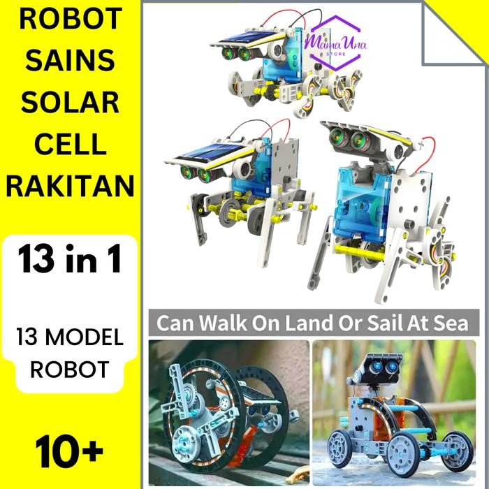 Jual Mainan Robot Robotan Anak DIY 13 in1 Solar Robotic Robotik Panel ...