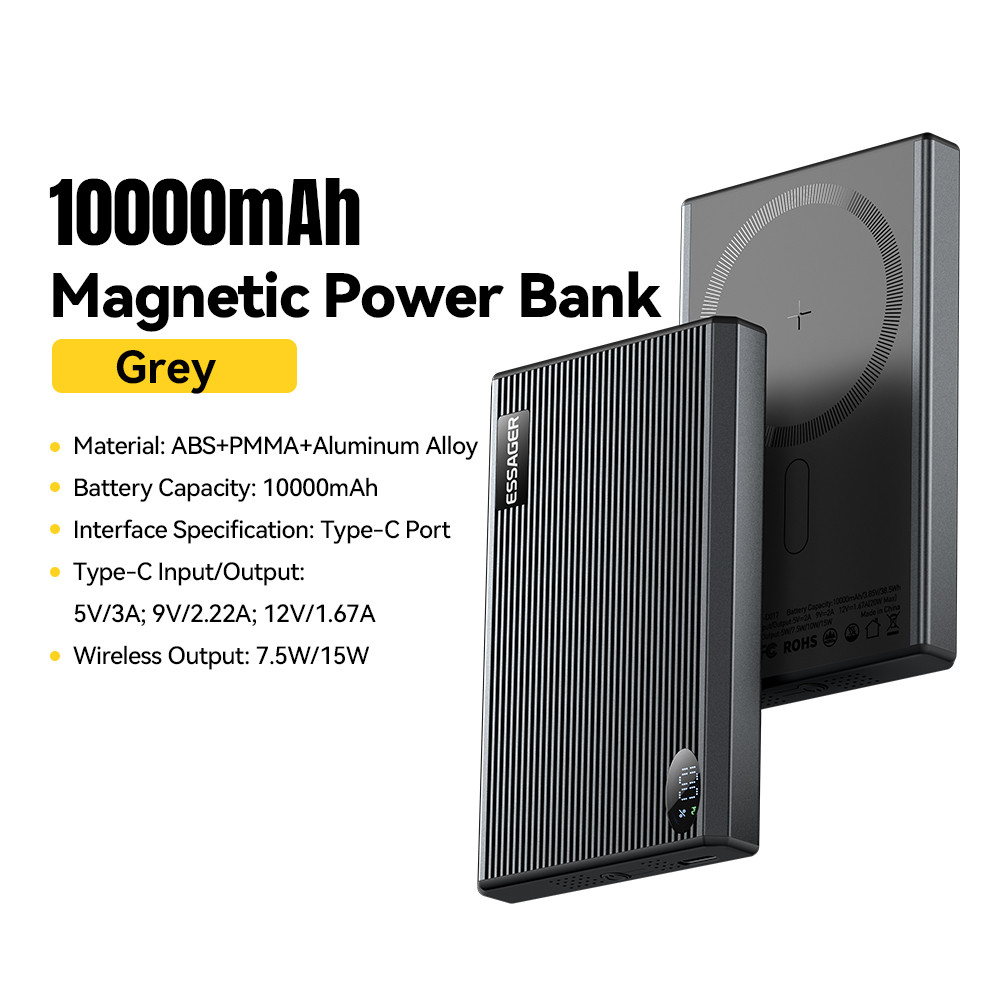 Jual New Essager Thin Wireless Power Bank Magnetic 20W 10000mAh ...