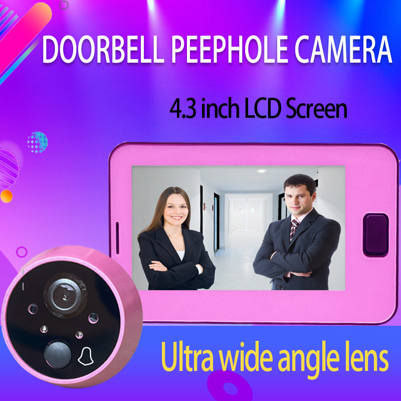 Jual Cat Eye Door Bell Monitor Peephole Viewer 4.3inch screen 170Ultra ...