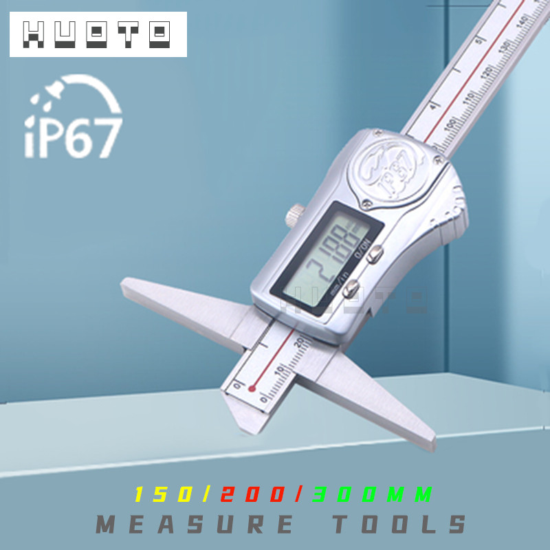 Jual IP67 0-150/200/300mm Metric Imperial Digital Depth Vernier Caliper ...